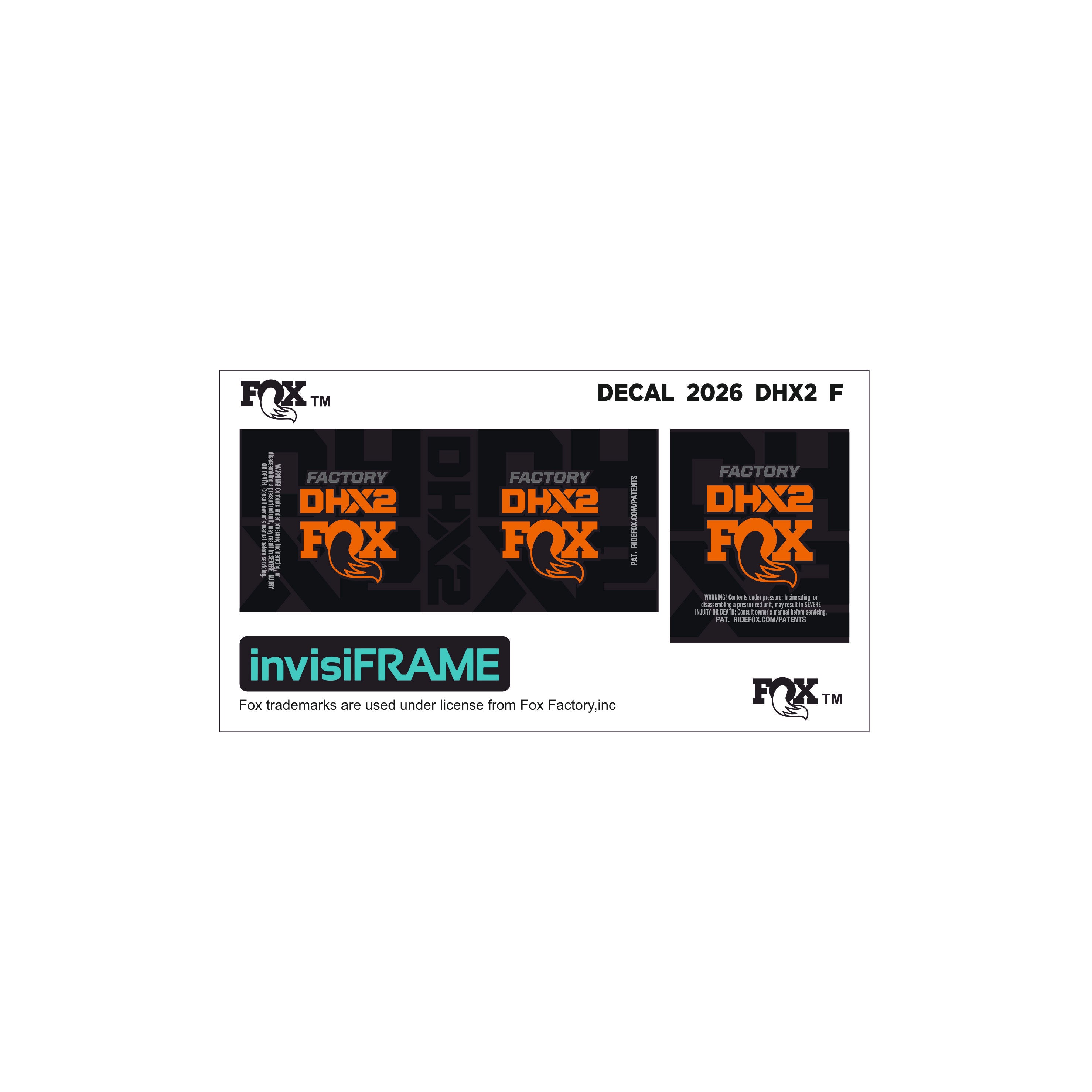 Fox DHX2 Factory 2021 Decals | invisiFRAME Custom Decals – invisiframe