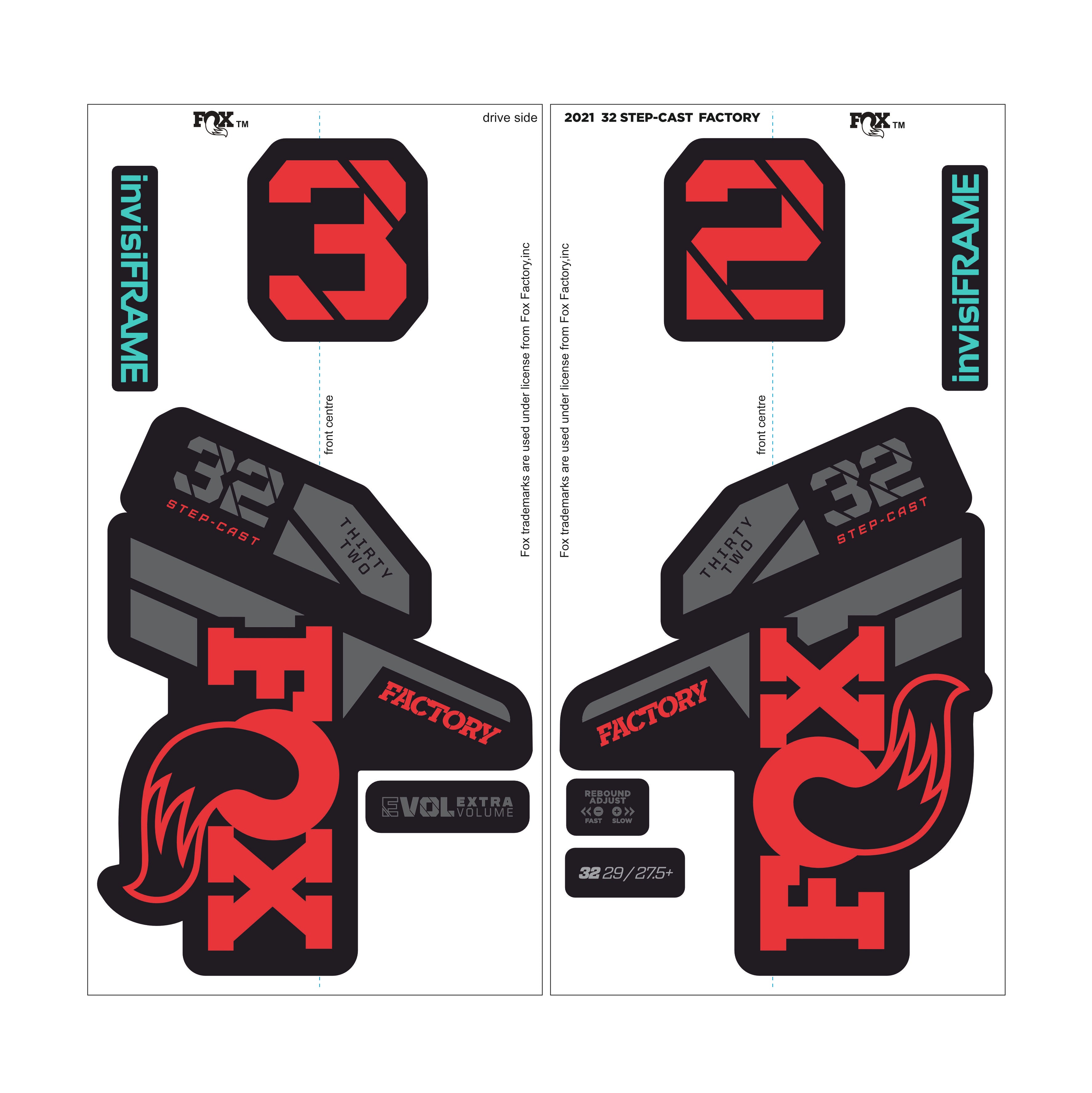 Fox 32 SC Factory 2021 decals – invisiframe