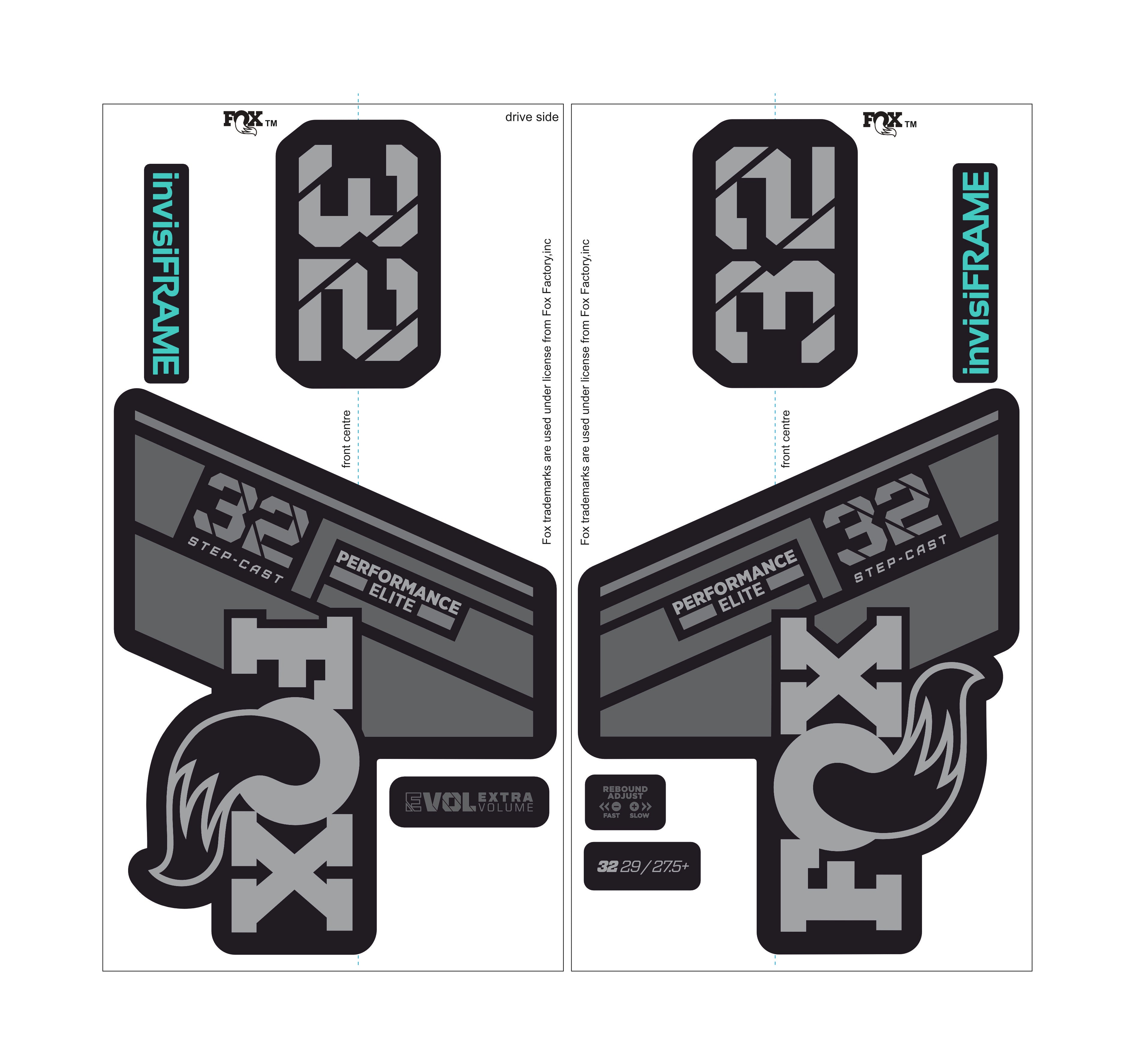 Fox 32 SC Performance Elite 2021 decals – invisiframe