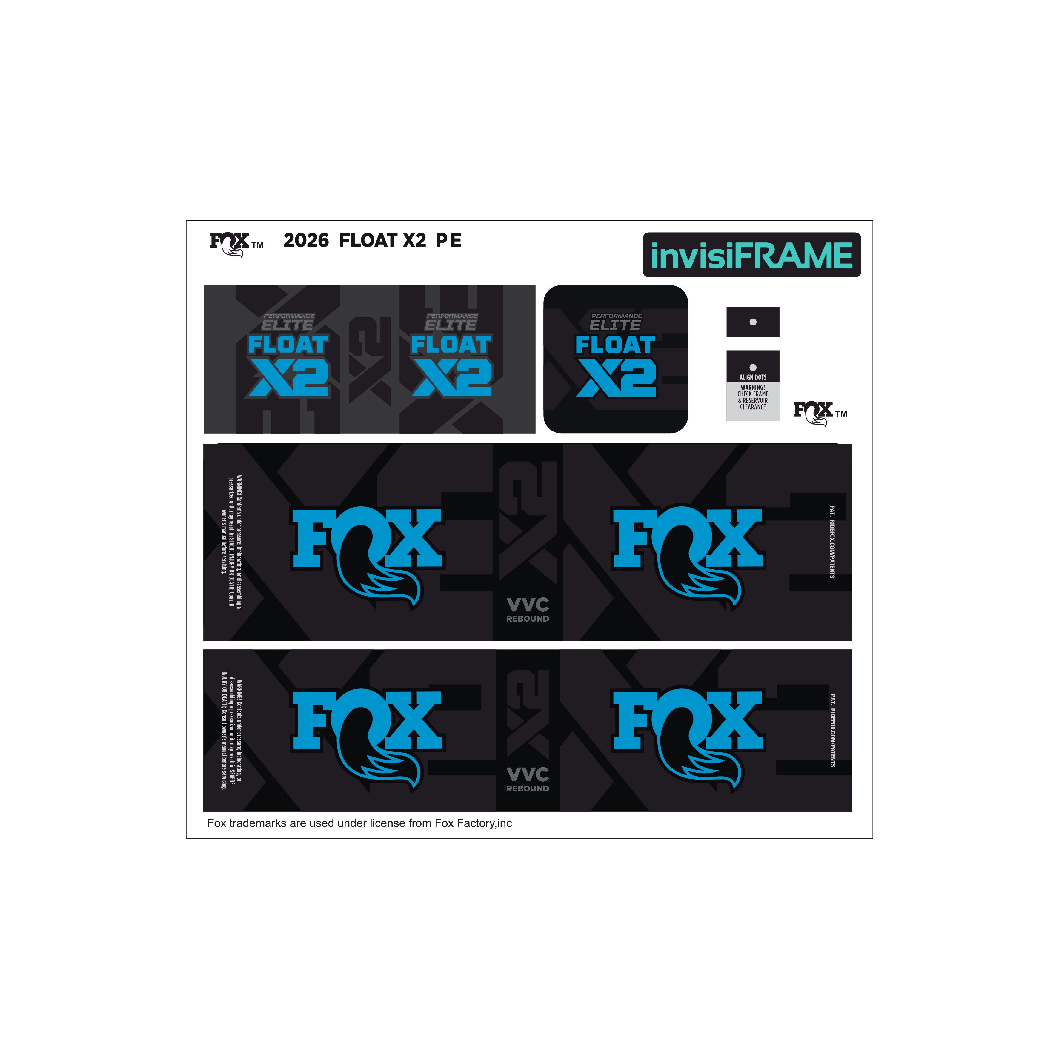 Fox Float X2 Performance Elite 2026 Decals | invisiFRAME Custom Decals ...
